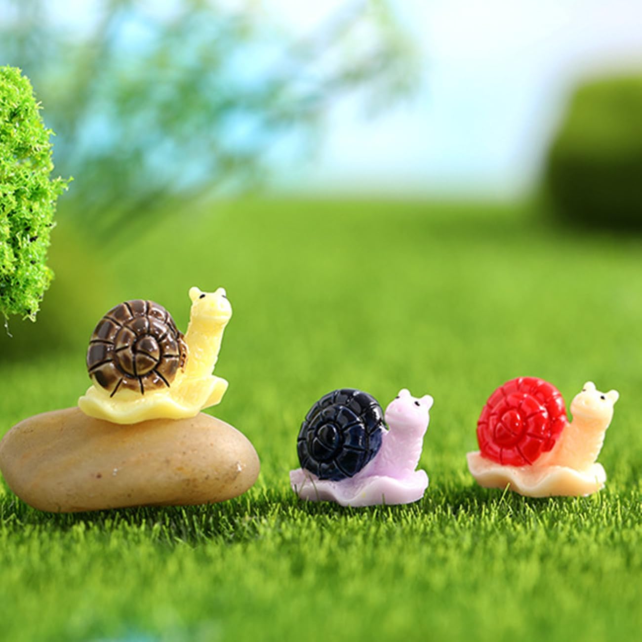 Amazon.com: Acxico 5Pcs Cute Small Snail Lifelike Fairy Garden ...