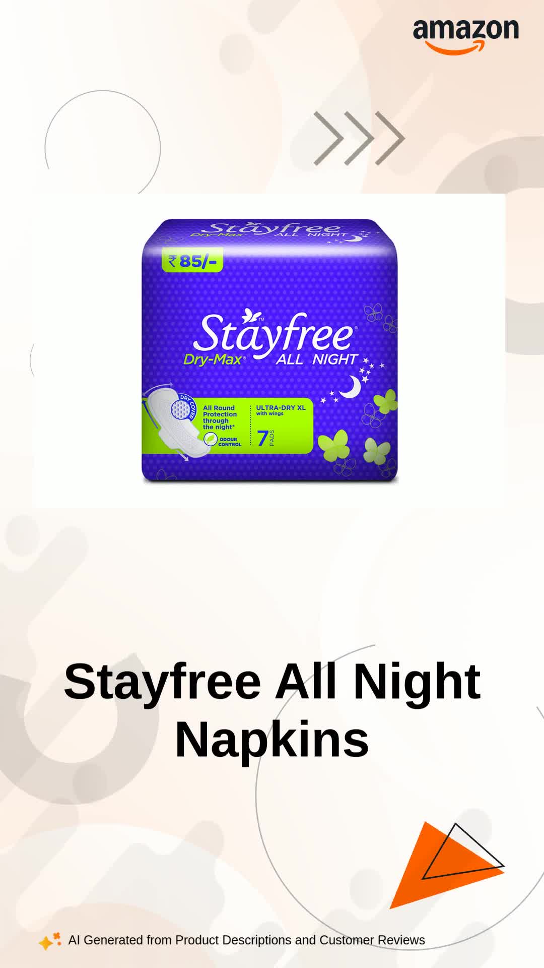 Watch Stayfree All Night Napkins on Amazon Live