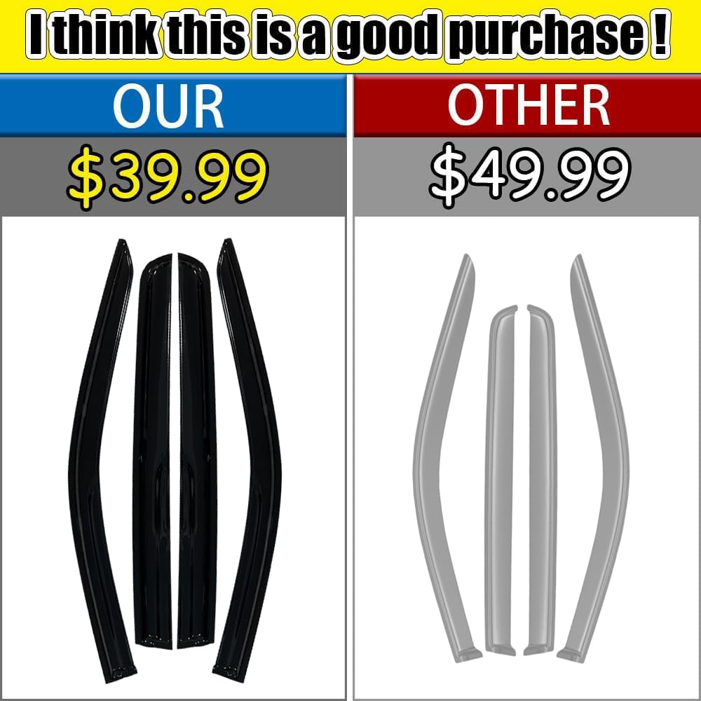 Snapklik.com : Tape-on Rain Guards For 2019-2024 Chevy Silverado/GMC ...