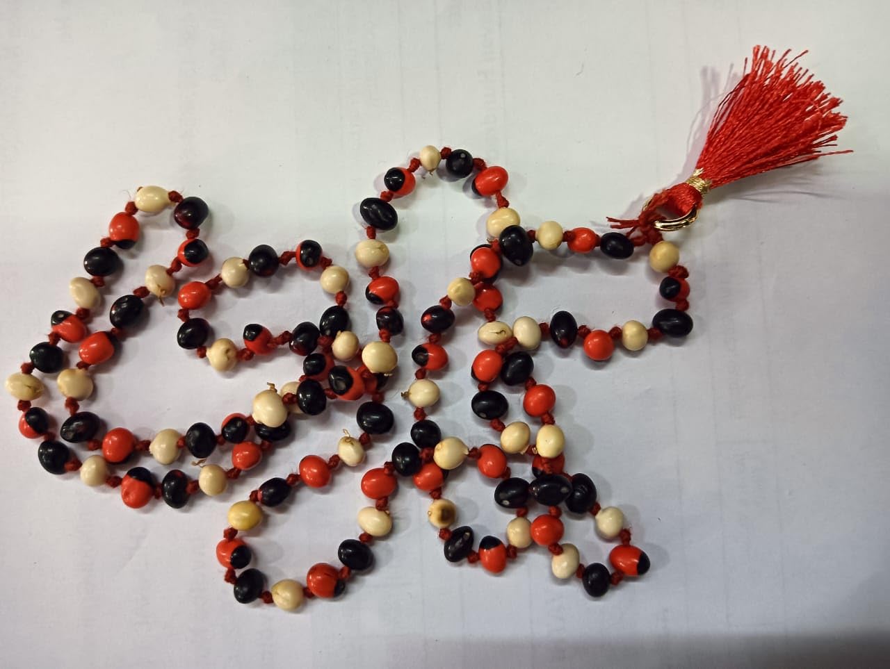Pmw - 3 Colors Gunja Mala - 108 Beads Total - Red+White+Black - Chirmi ...