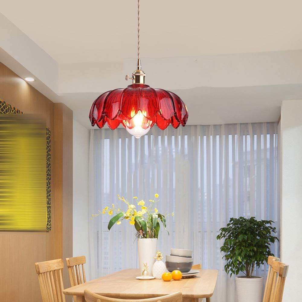 Red Glass Vases As Pendant Lights Vetri Glass Pendant Lights Orange,