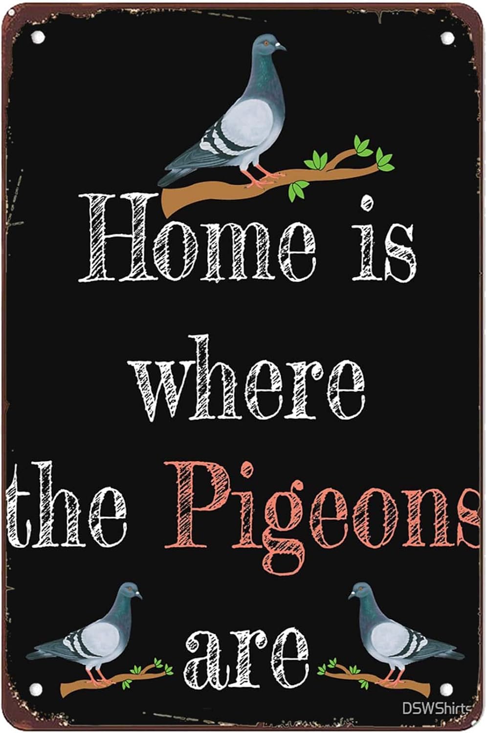Amazon.com: Cute Homing Pigeon Racing Coo Breed Grow Animals Tin Sign ...
