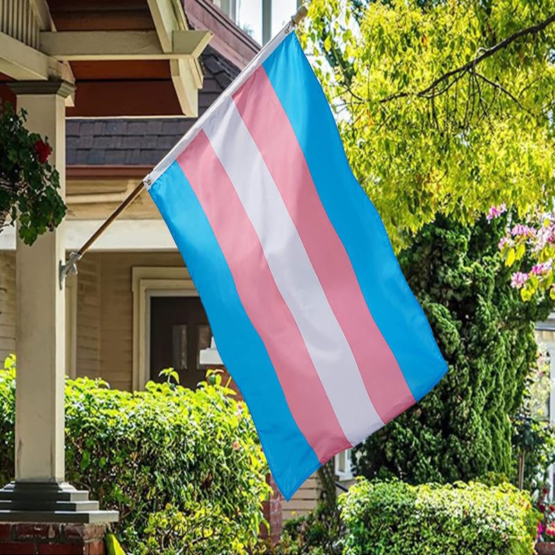 Transgender Flag 5x3Ft, Trans Flag with 2 Metal Eyelets, Bright Color ...