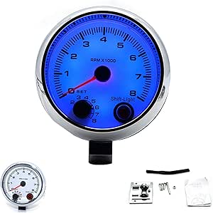 Amazon.com: 3.75" 95mm White Electrical Tachometer RPM Gauge with ...