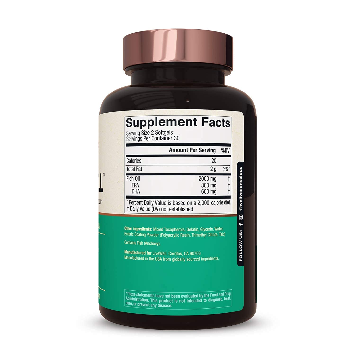Snapklik.com : OmegaWell Omega 3 Fish Oil - 2000mg Capsules: Heart ...
