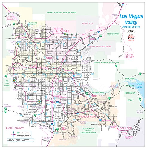 Las Vegas Valley Arterial Streets Wall Map Dry Erase Laminated: Metro ...