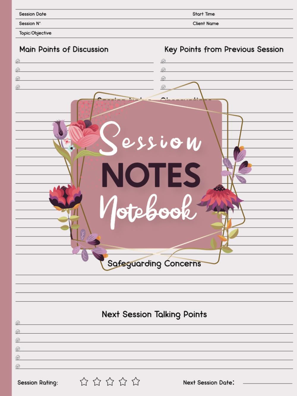 Session Notes Notebook: A Notetaker for Therapists, counselors Coaches ...