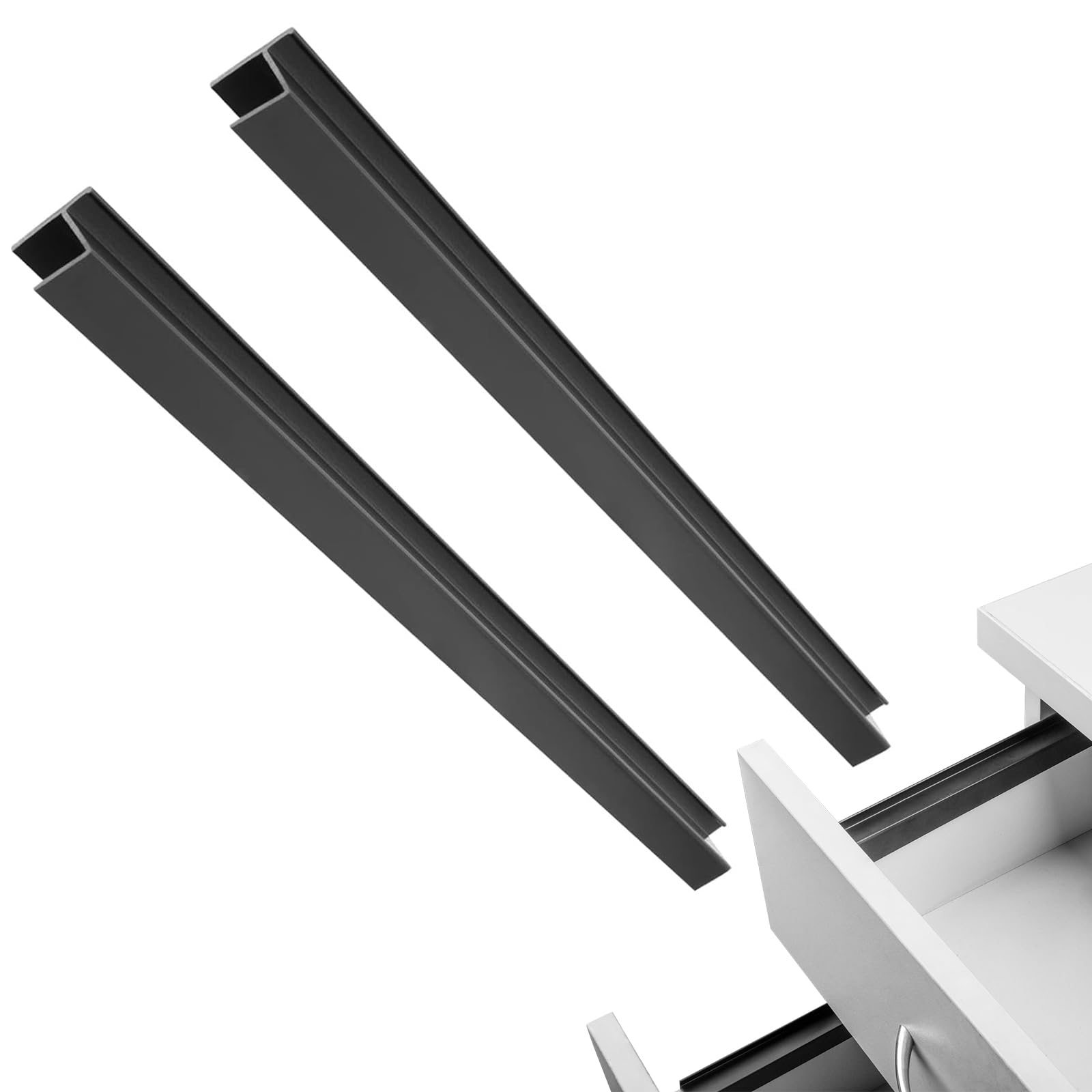 Amazon.com : 2 Pieces Hanging File Rails 16 Inch PVC Drawer Black File ...