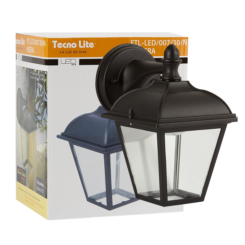 Tecnolite - Lámpara LED de Pared Arbotante Tipo Farol Exterior 8.5 W ...