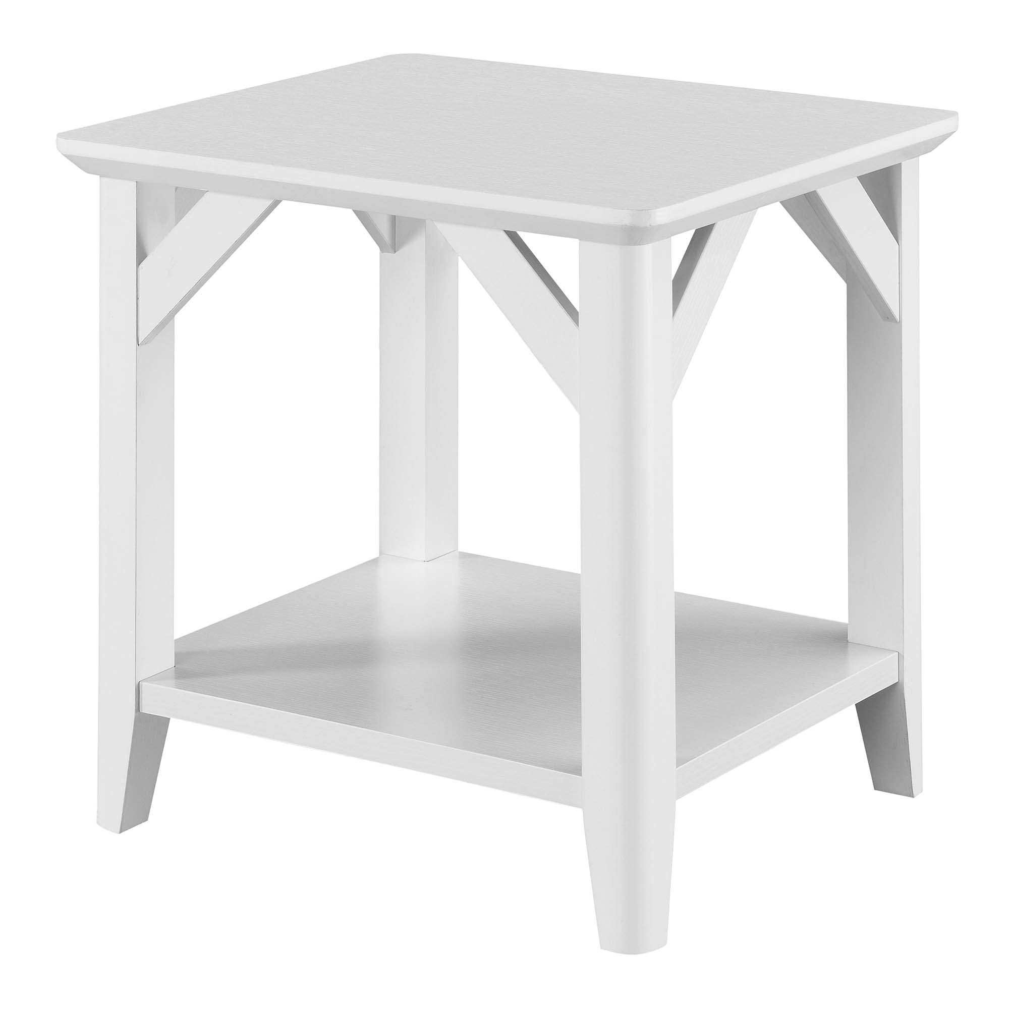 Amazon.com: Convenience Concepts Winston End Table with Shelf, White ...
