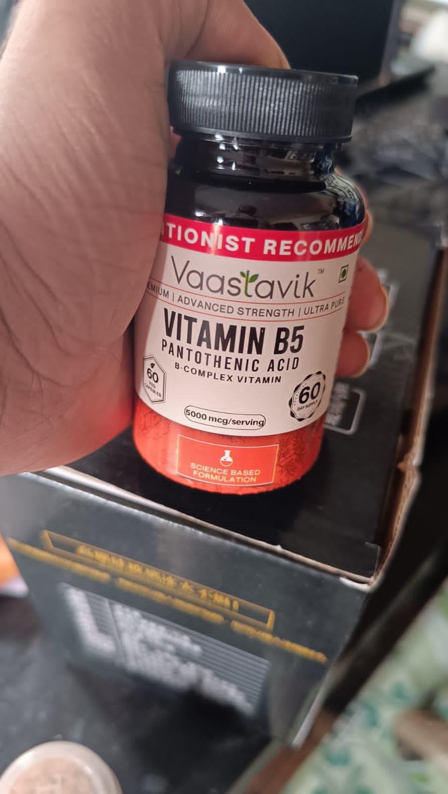 Vaastavik Vitamin B5 Supplement Pantothenic Acid 5000 Mcg 60 Capsules ...