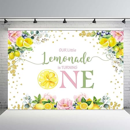 Amazon.com : MEHOFOND Lemon Birthday Backdrop for Girls 1st Birthday ...