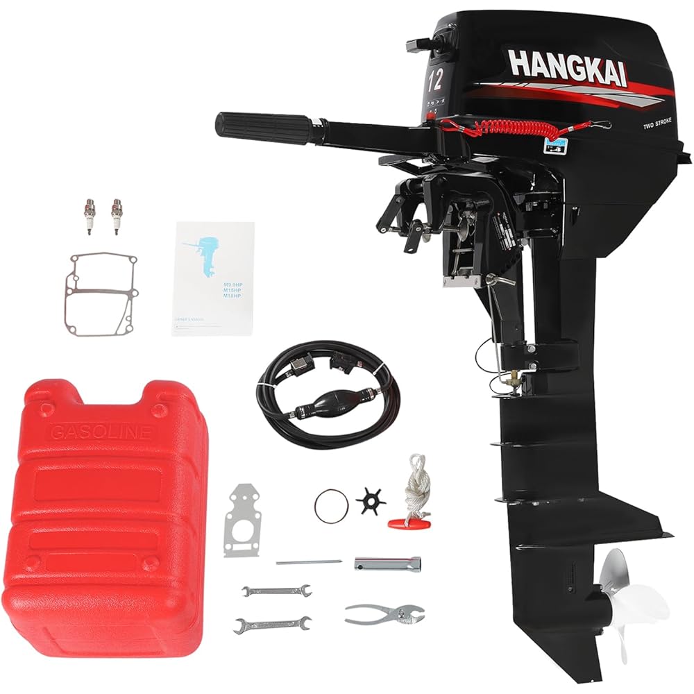 $33/mo - Finance 2-Stroke 12HP Outboard Motor, 169CC HANGKAI Heavy Duty Fishing Boat Engine ...