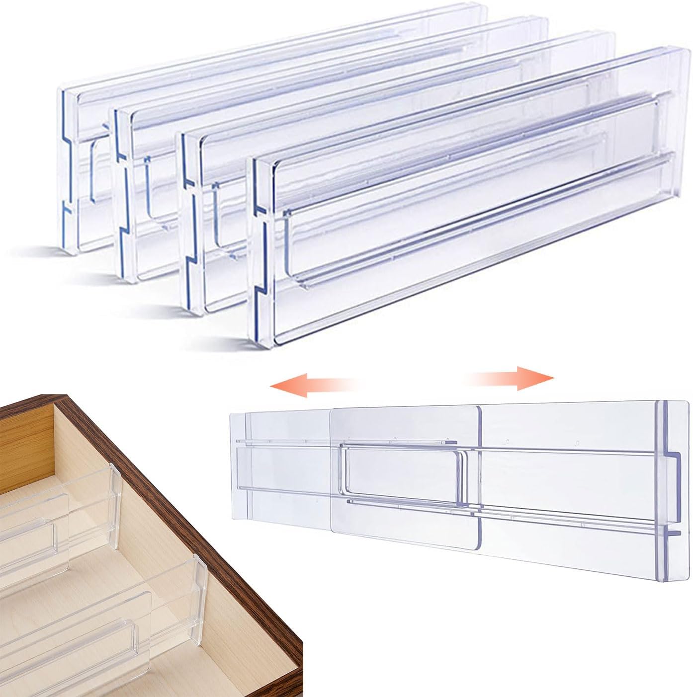 10 organizadores separadores de cajones organizador ajustable ...