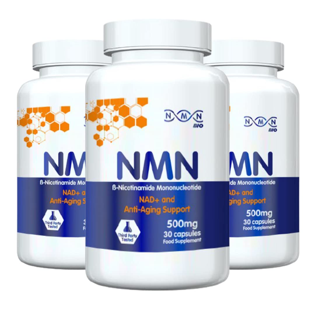Buy NMN Bio - 99% Pure Beta Nicotinamide Mononucleotide Capsules - 500mg Powerful Anti-Aging ...