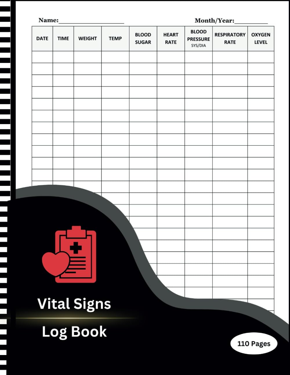 Vital Signs Log Book: Daily personal Health Monitoring Journal and ...