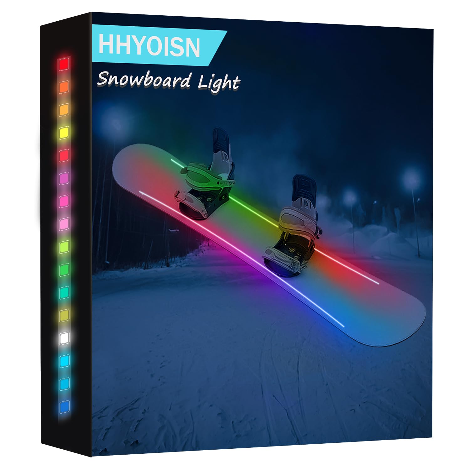 9V Battery Powered LED Snowboard Lights,2 x 4FT Waterproof Snowboard ...