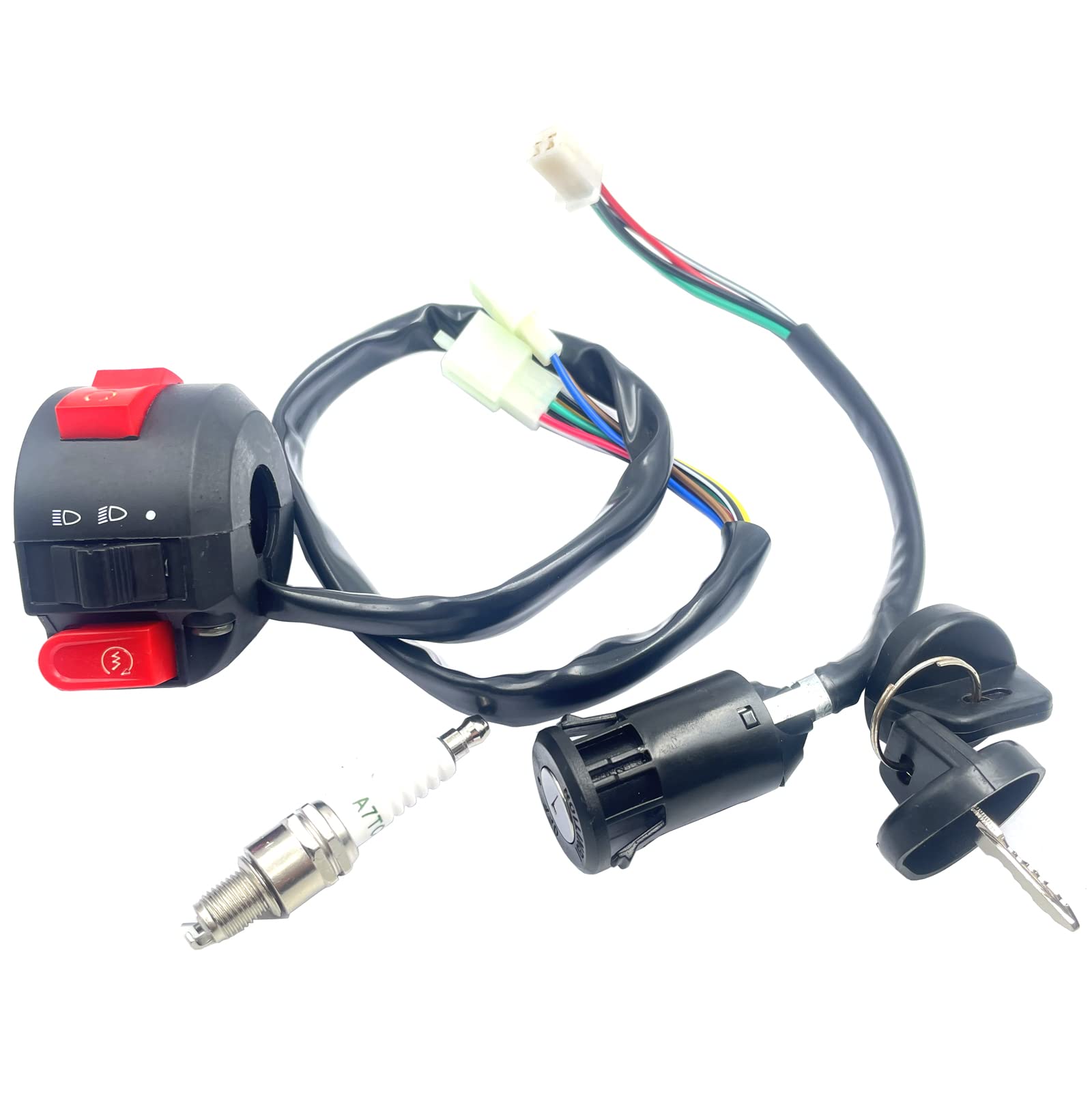 Amazon.com: 4 Wires Key Switch with Cap and 3 Functions Stater Switch ...