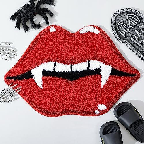 Amazon.com: TRUEDAYS Halloween Bath Mat Evil Red Lip Halloween Bathroom ...