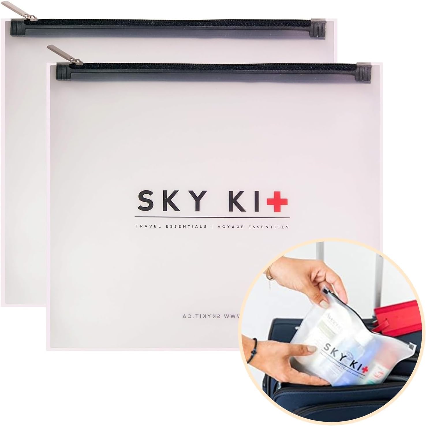 Amazon.com: Sky Kit Clear Travel Toiletry Bag (2 pcs), TSA Approved ...