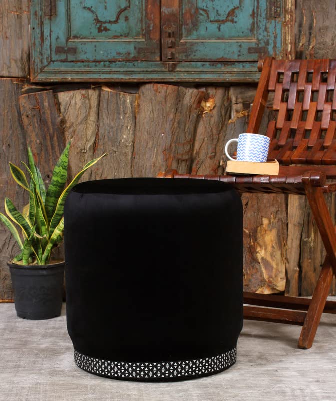 Rugsxerry Pouffes Sitting Stool for Living Room, Mudda Puffy Wooden ...