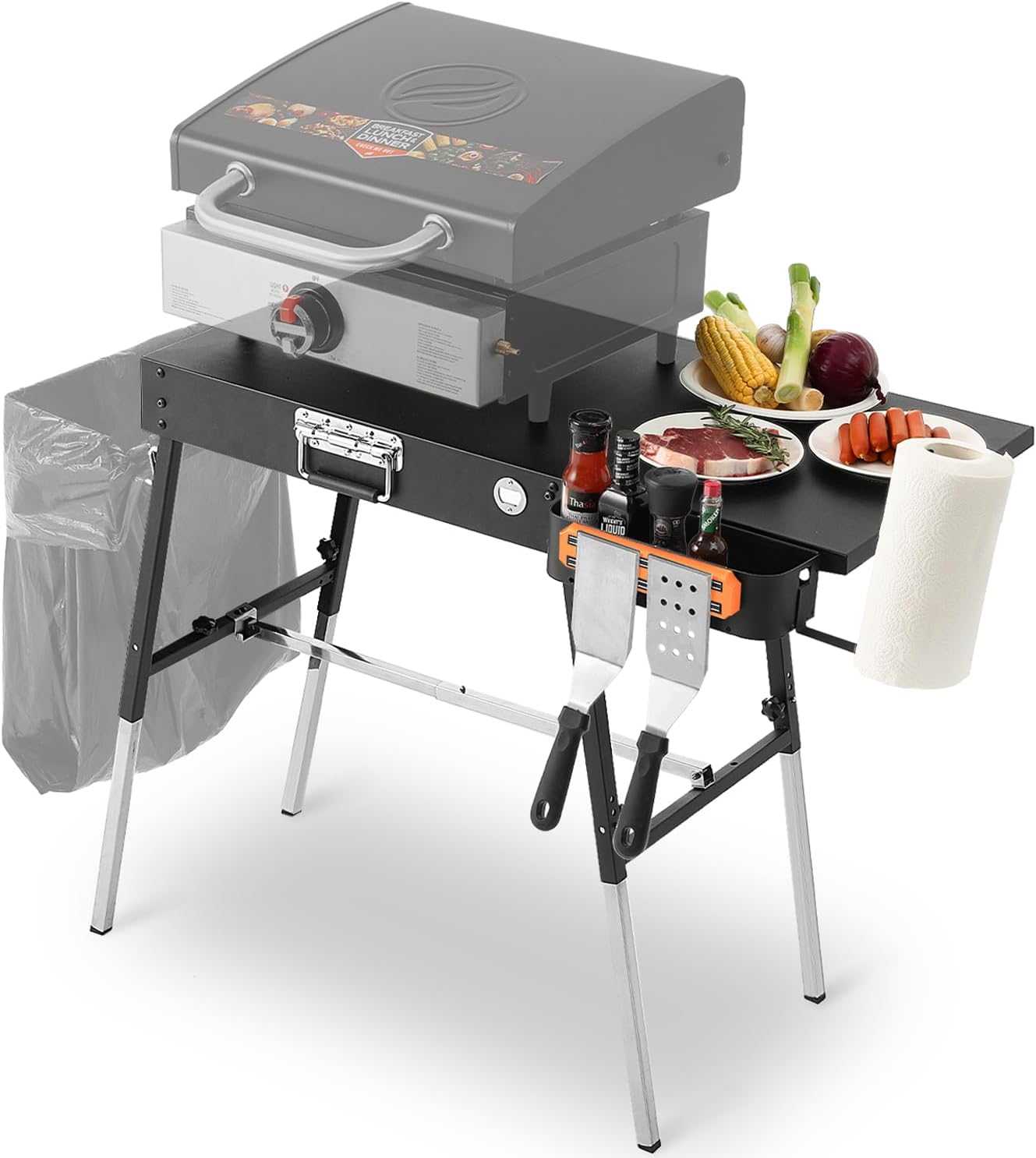 Amazon.com: Raweao Universal Portable Grill Table - Folding Grill ...