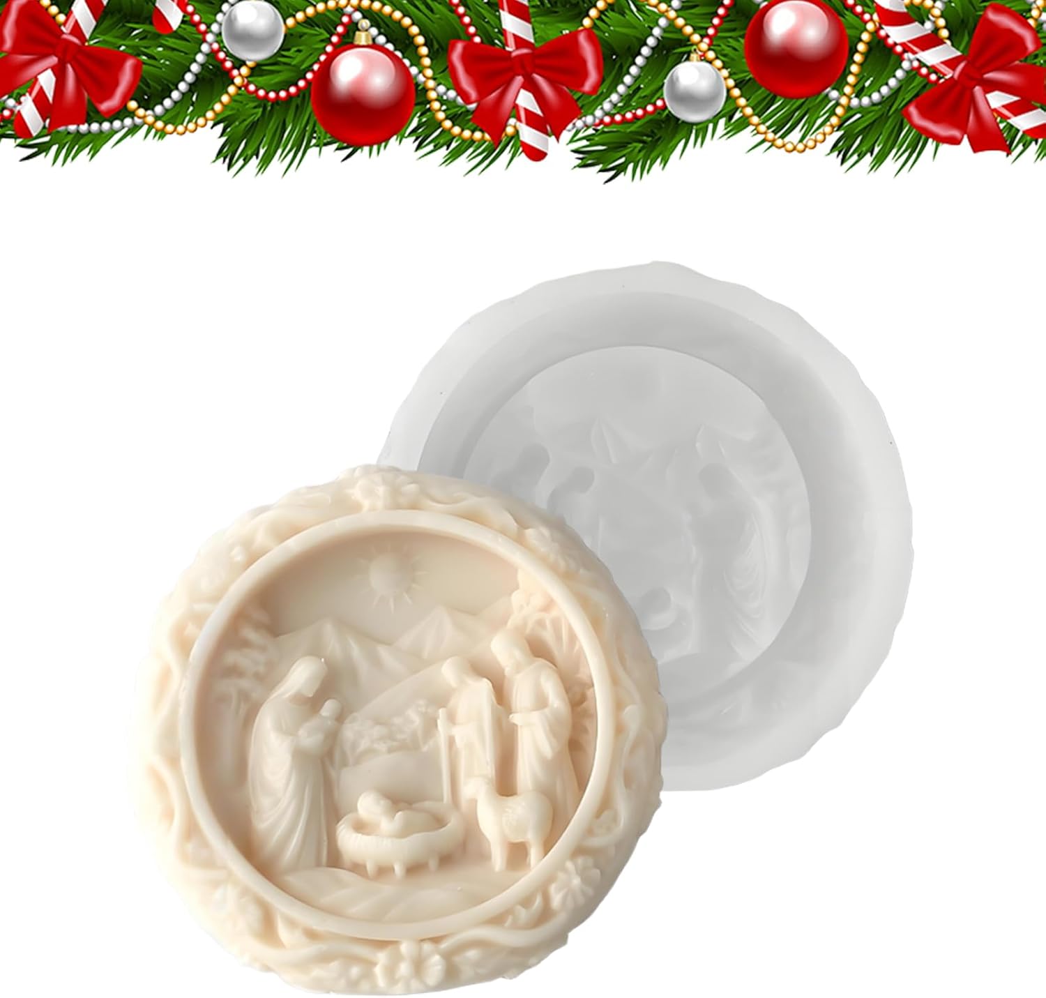 Amazon.com: 3D Nativity Jesus Family Shape Candle Silicone Molds for ...