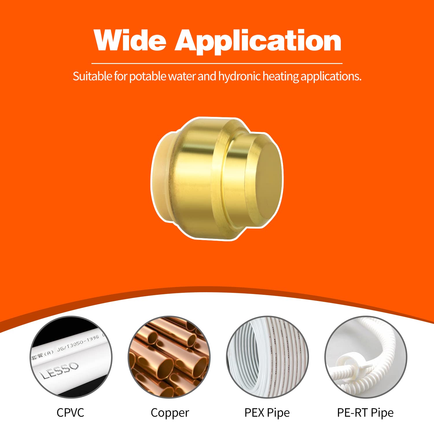 Snapklik.com : 2 Pack Push-to-Connect Plumbing Fittings, 1/2" Pushfit ...