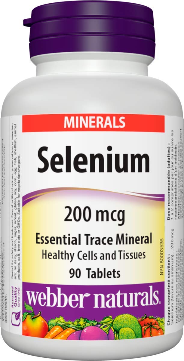 Webber Naturals Selenium, 200 mcg, 90 Count (Pack of 1) : Amazon.ca ...