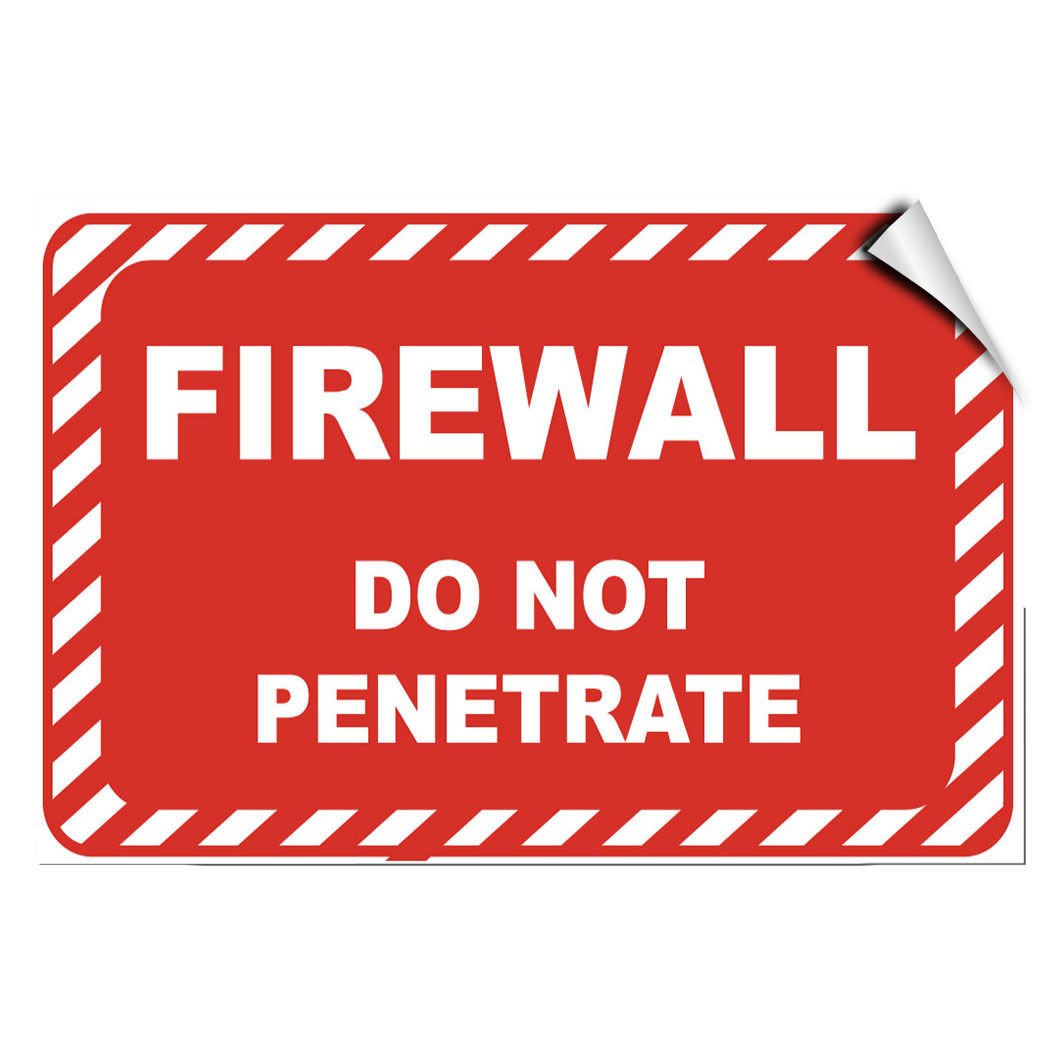 Amazon.com : Firewall Do Not Penetrate Security Label Decal Sticker ...