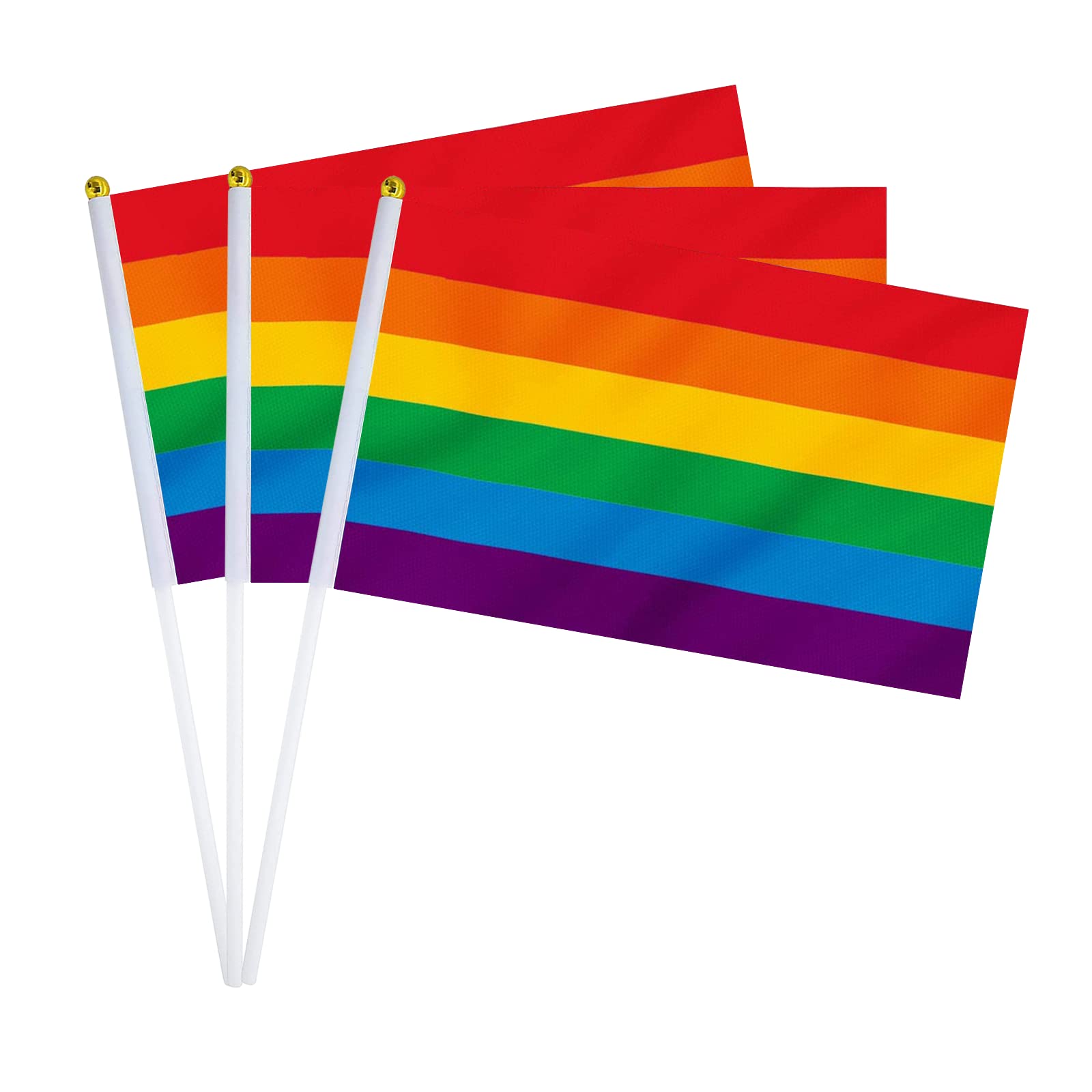 Amazon.com : mflagperft Rainbow Pride Flag Decorations Hand Held Small ...