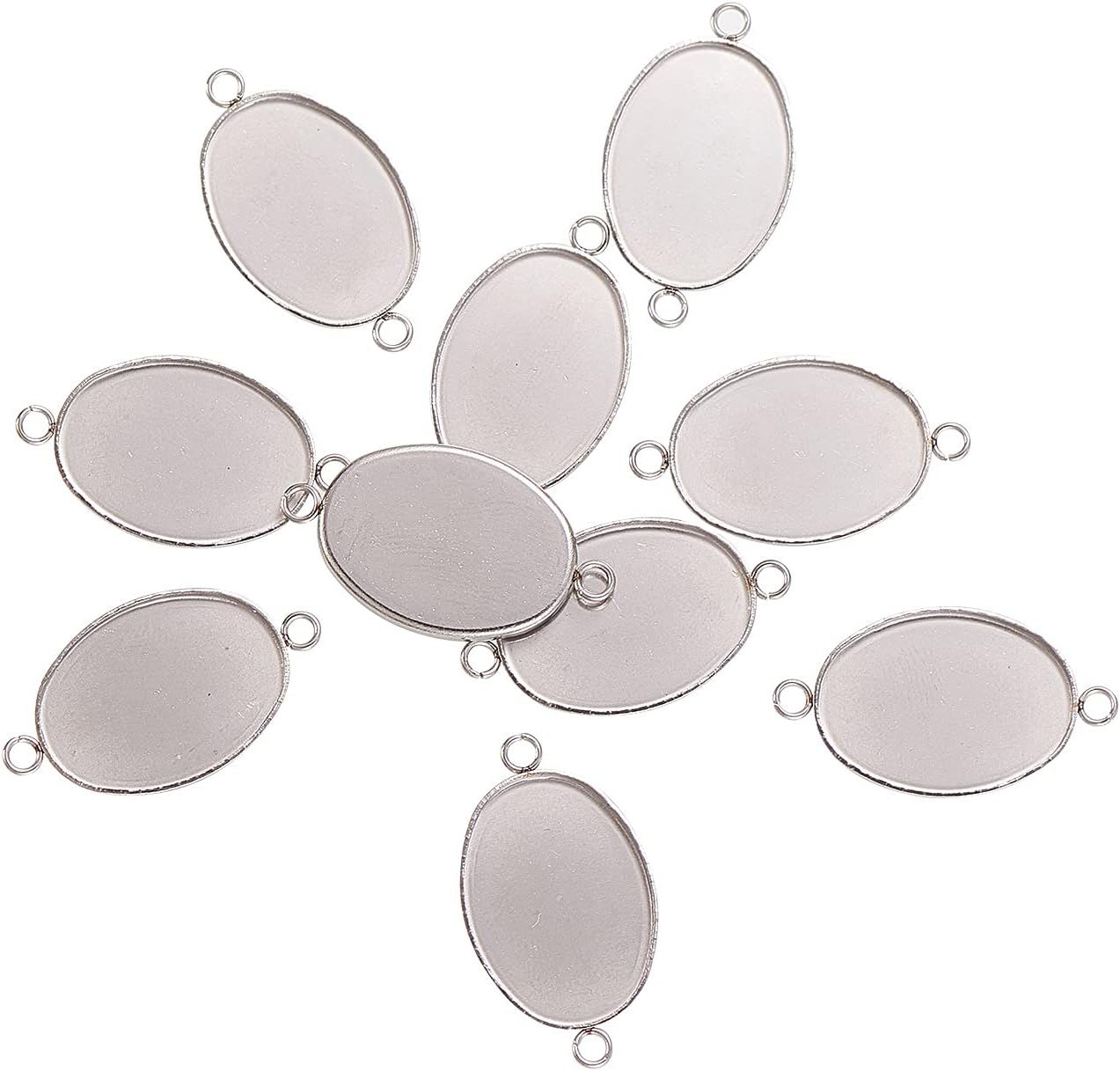 Amazon.com: Unlorspy 35 Sets Gold Oval Pendant Trays Kit, Alloy Oval ...