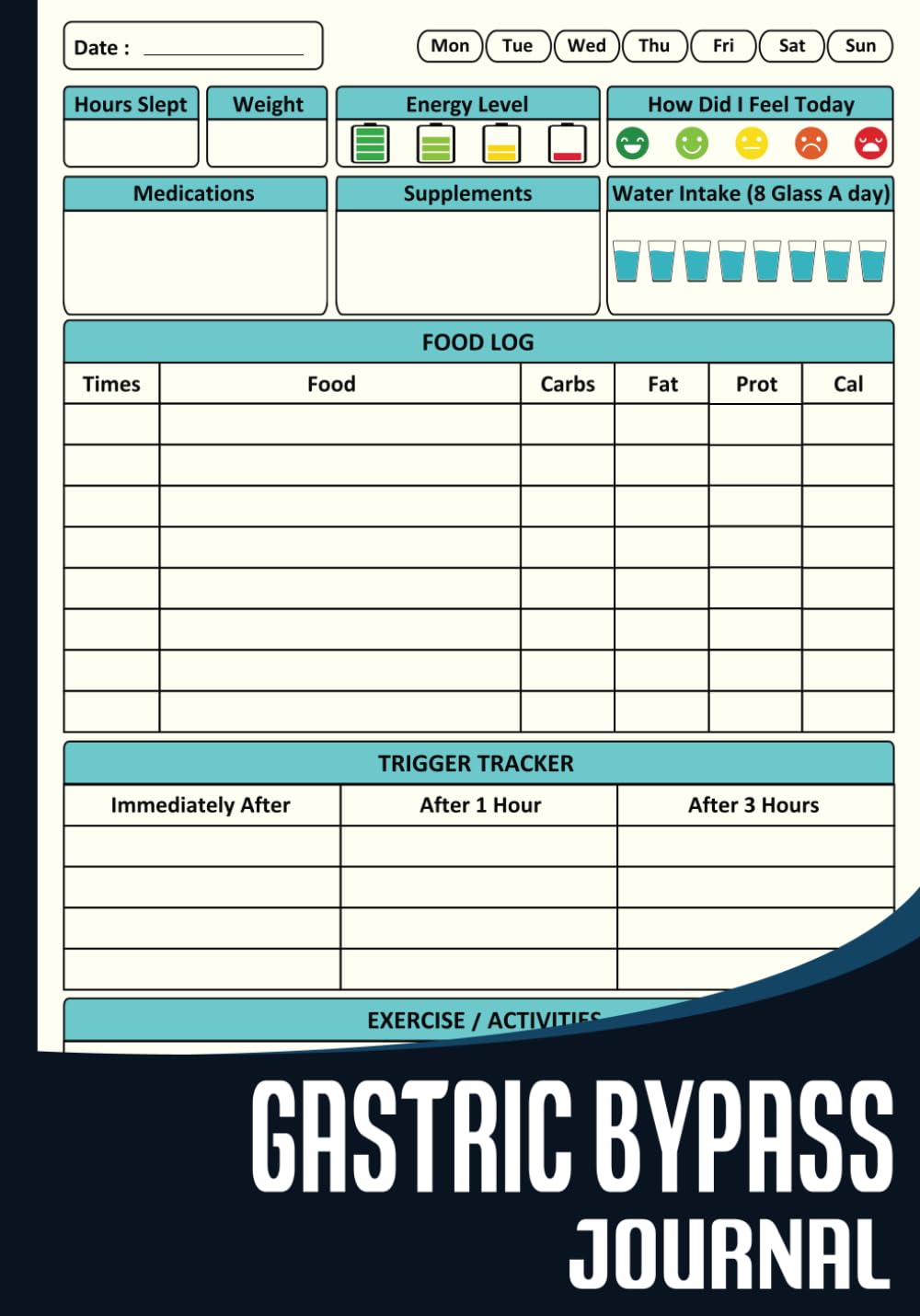Gastric Bypass Journal: A Bariatric Logbook, for Mindful Eating and ...