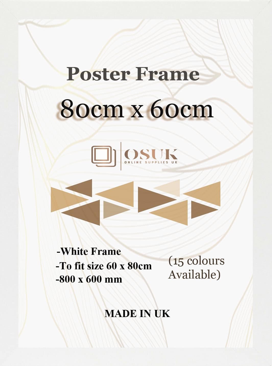 OSUK White Poster Frame 80 x 60cm Large Photo Frame 80x60cm Picture ...