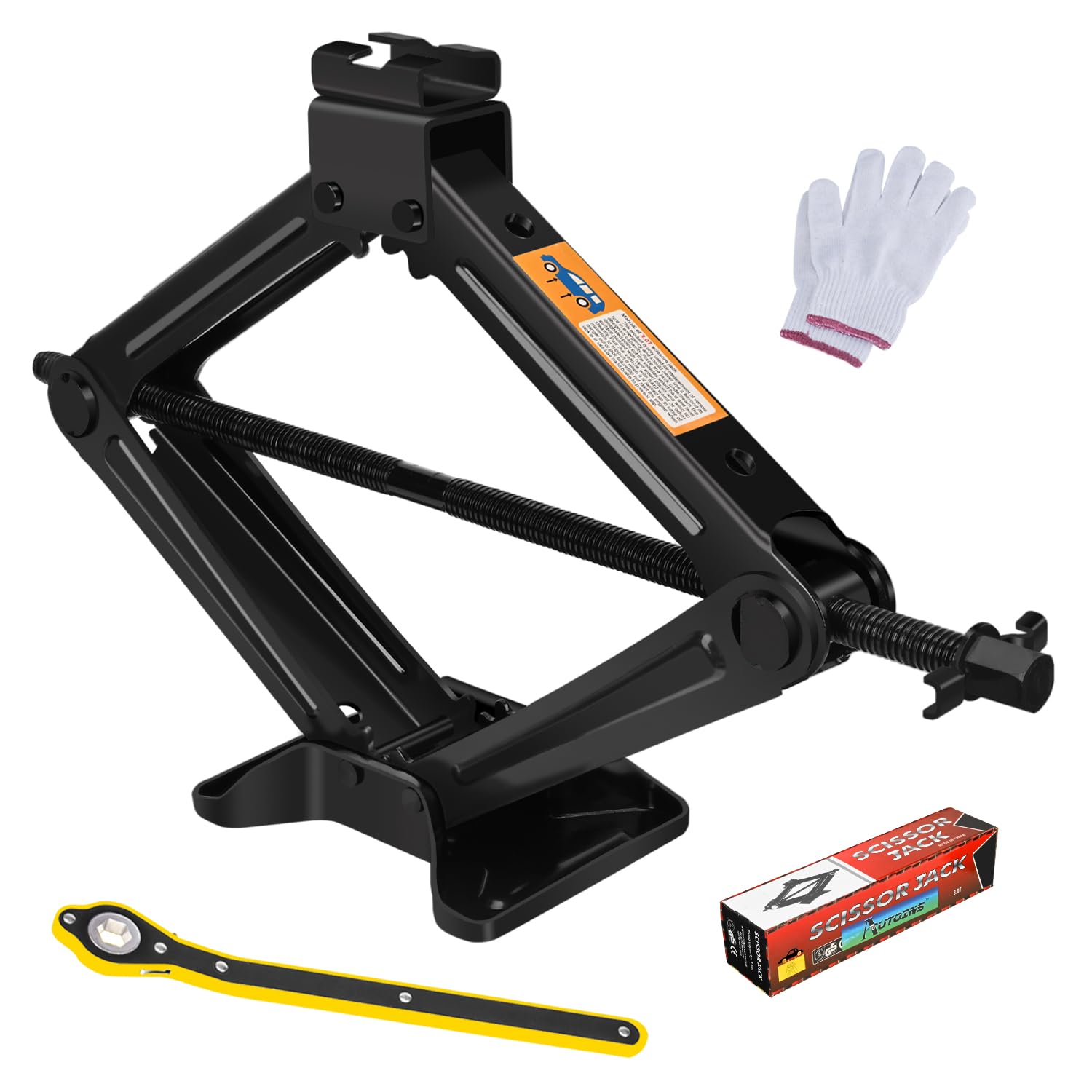 Amazon.com: AUTOINS Scissor Jack for Car-3T(6614 lbs) Car Jack Kit with ...