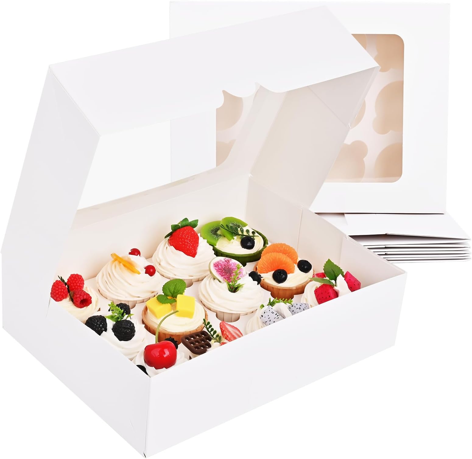 Amazon.com: 6 cajas para cupcakes, capacidad para 12 recipientes para ...