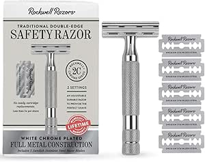 Rockwell Razors 2C Adjustable Double-Edge Safety Razor in White Chrome ...