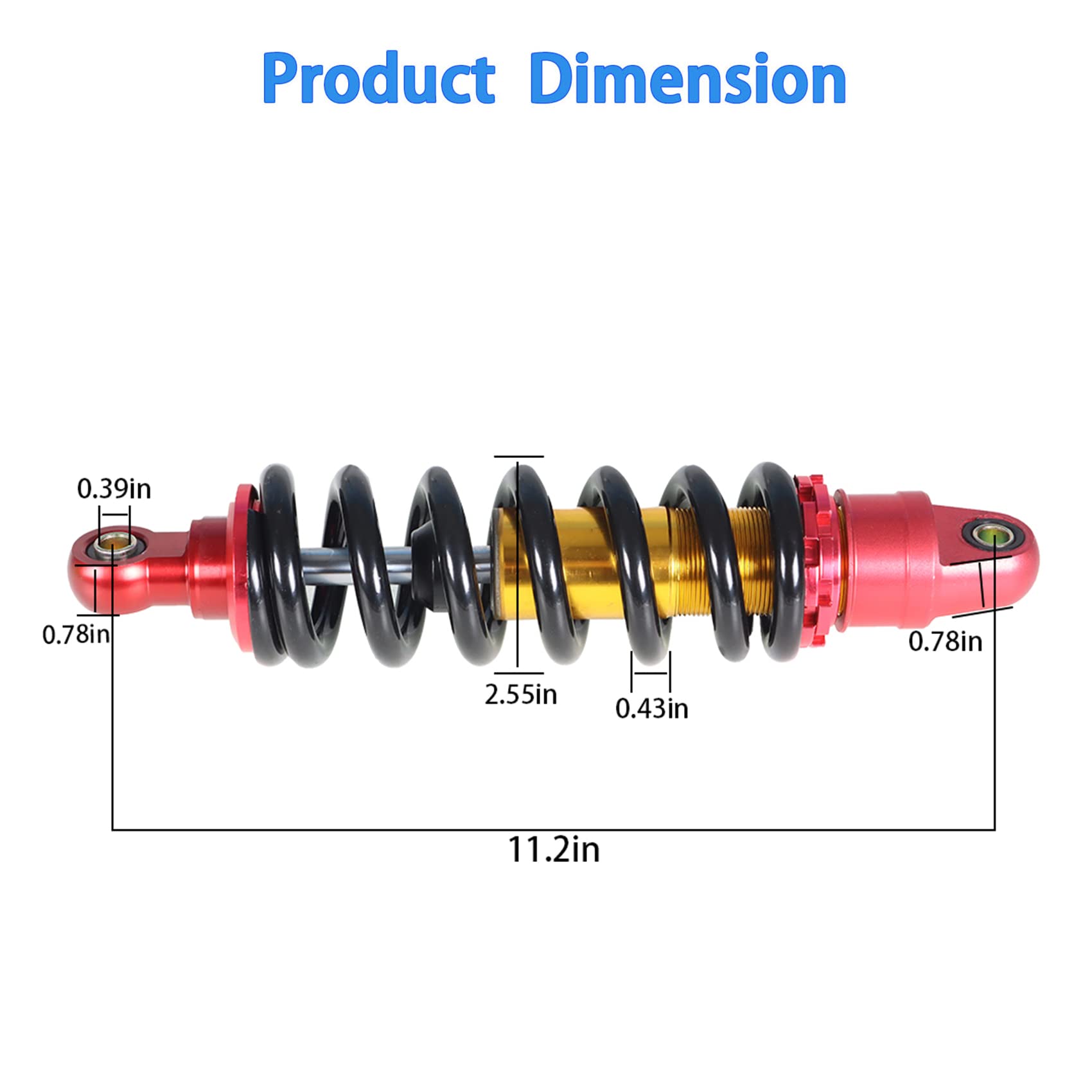 labwork 285mm 11 Rear Shock Absorber Suspension Replacement for Dirt ...