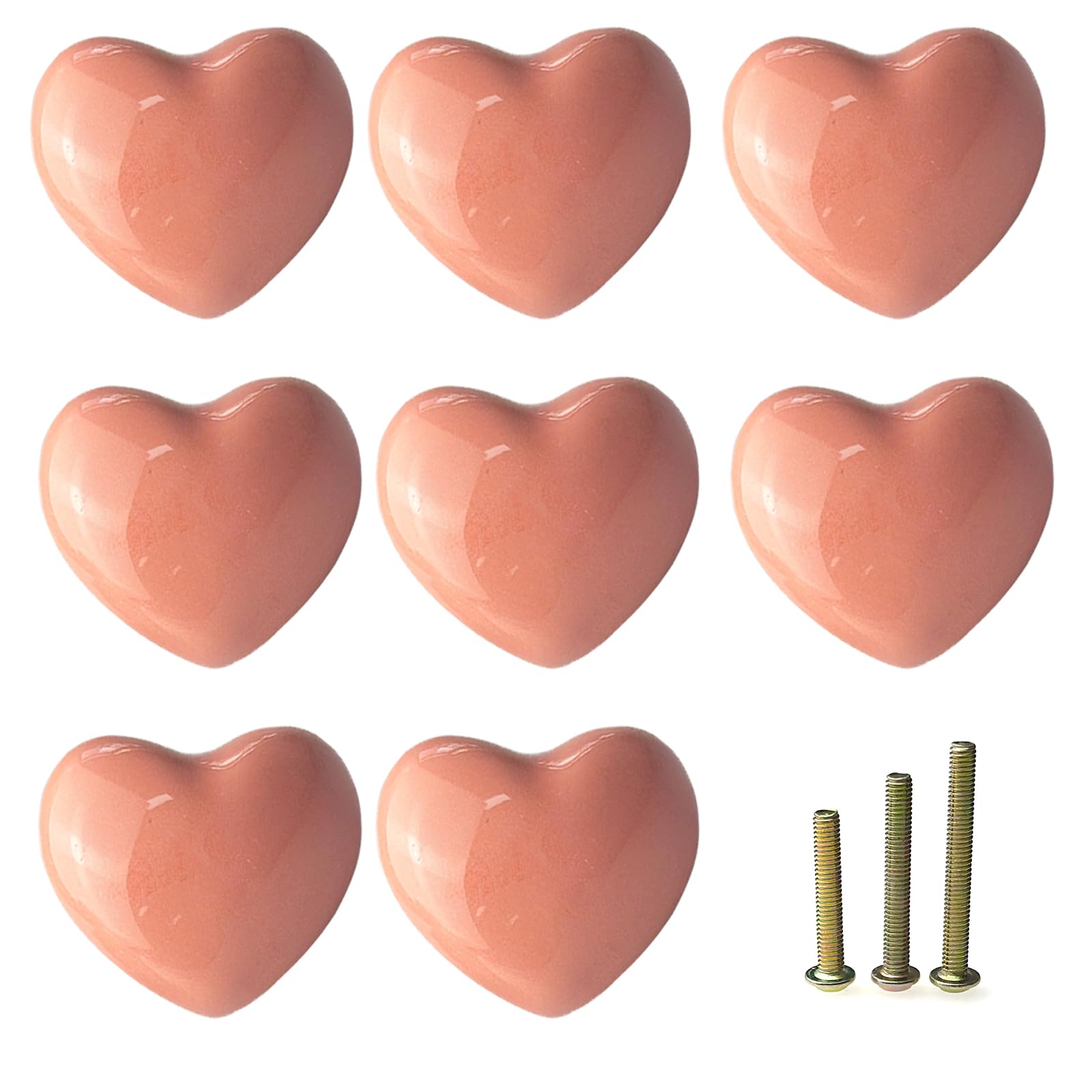 M MIMHOOY 8 Pack Pink Ceramic Cabinet Knobs, Decorative Dresser Knobs, Drawer Pulls and Knobs ...