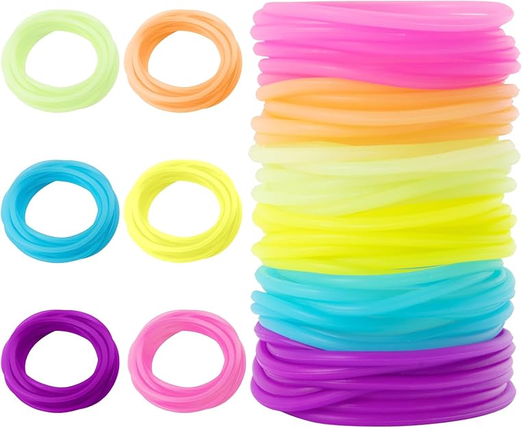 Amazon.com: 60 Jelly Bracelets 80's Adult Size - MAQIHAN Neon Gummy ...