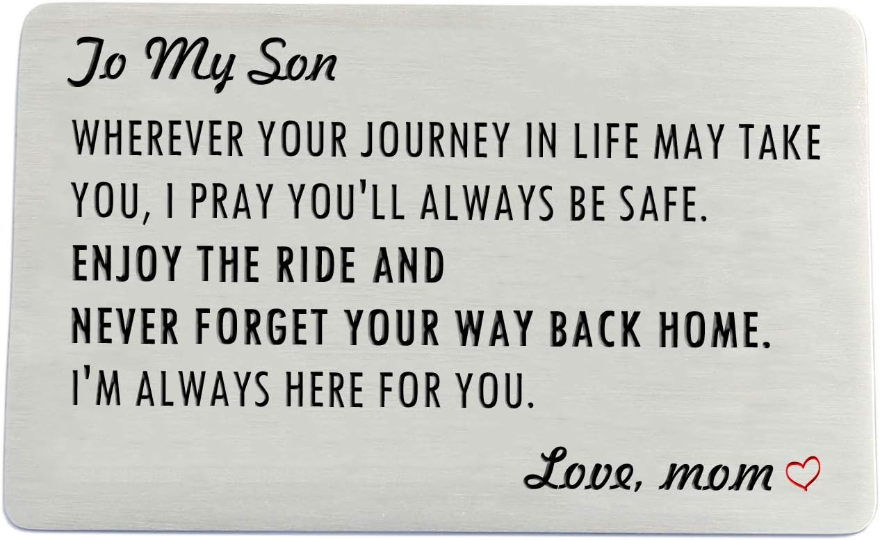 Amazon.com: Engraved Wallet Card Insert for Son from Mom, Stainless ...