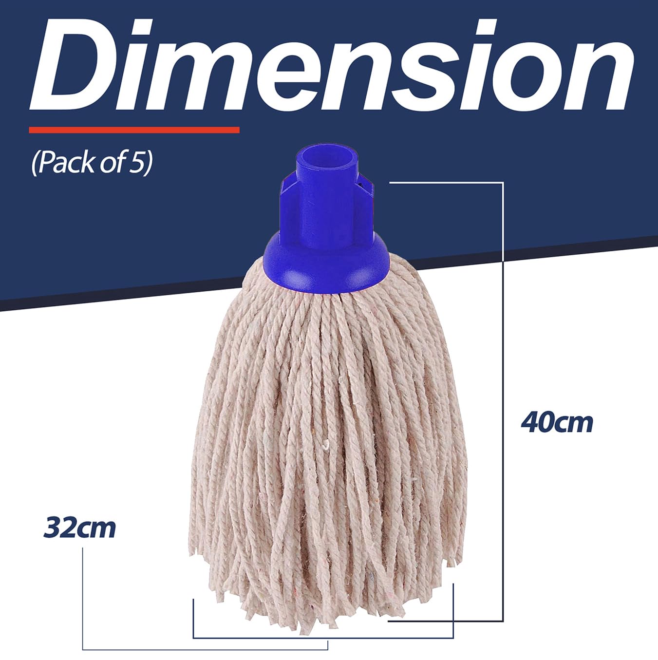 Socket Mop Heads Hygiene Socket Mop Head 180g Yellow 103061 YLW