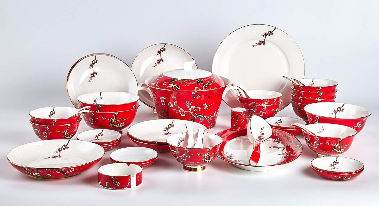 Amazon.com | Royal Style, Fine Bone China, 48-Pieces Banquet Dinnerware ...