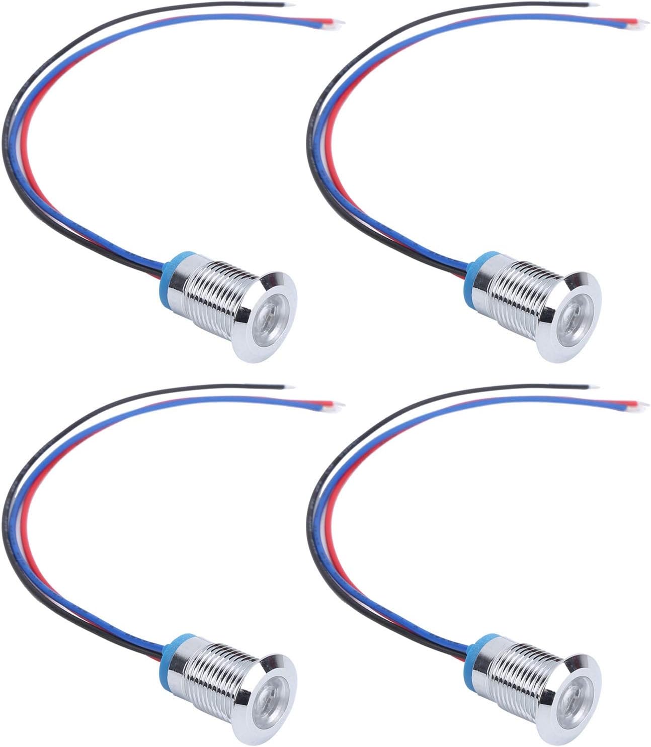 Amazon.com: 4 Sets PreWired Round LEDs, Common Cathod Electrode 2Color ...