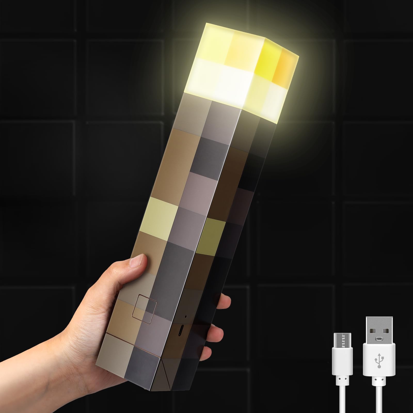 Minecraft Brown Stone Torch Plug-in Nightlight with Auto Dusk to Dawn ...