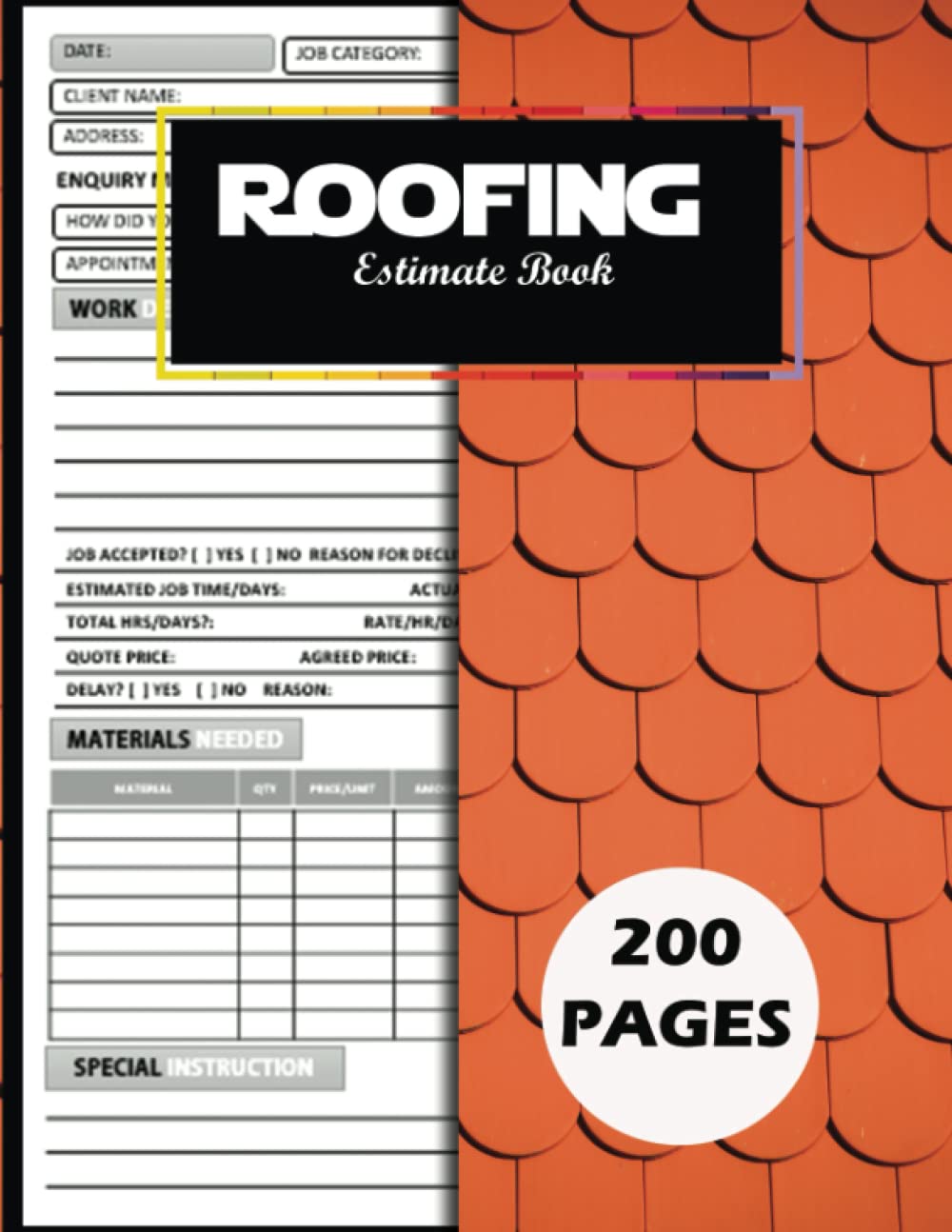 Roofing Estimate Book: Job Quote Book and Estimating Log Book For ...