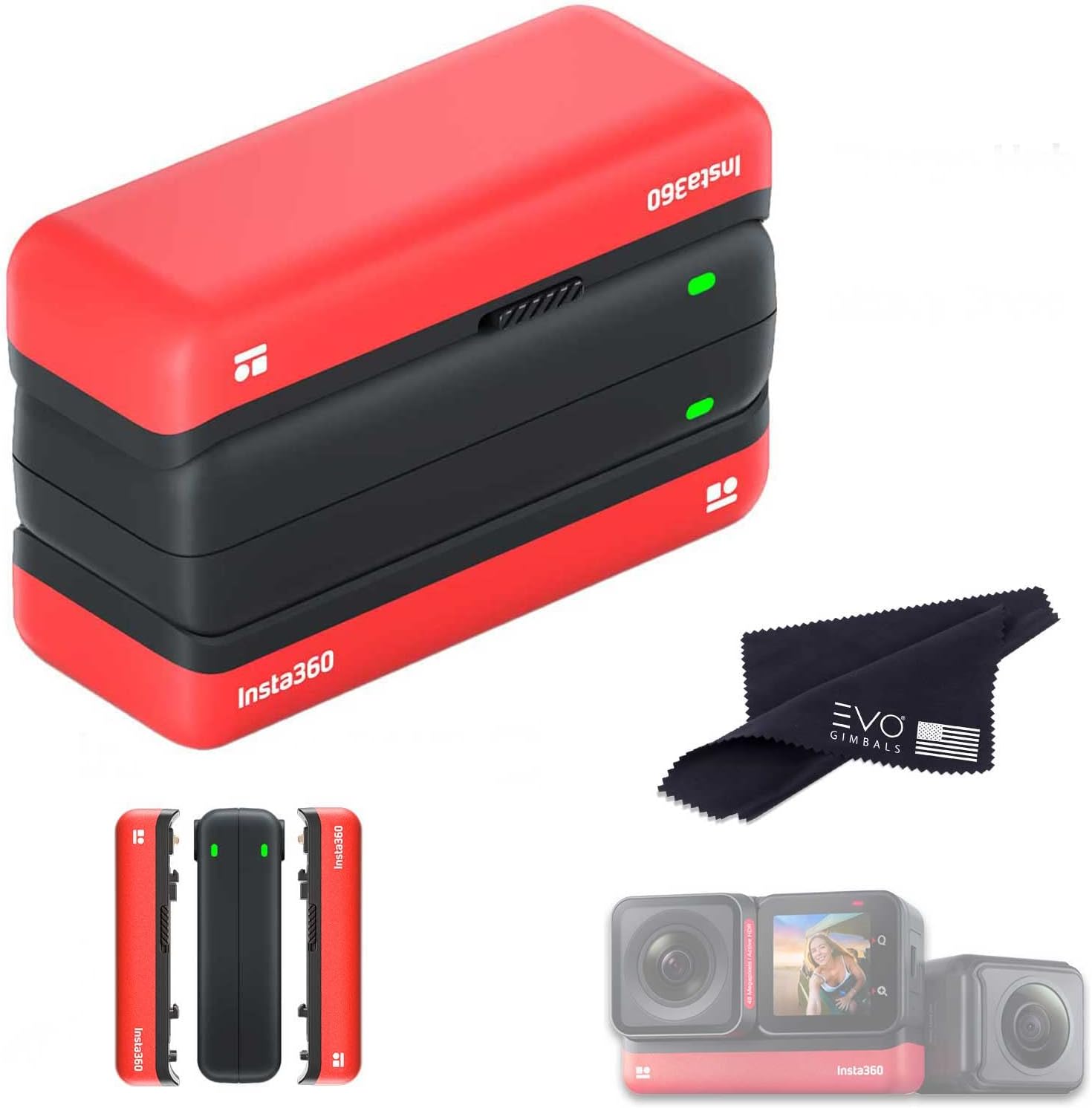 Amazon.com: Wasabi Power Insta360 ONE R Battery (2-Pack) and Dual USB ...