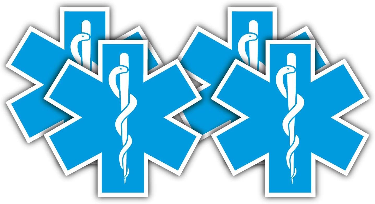 Amazon.com: Reflective Star of Life Hard Hat Stickers | Fire Rescue ...