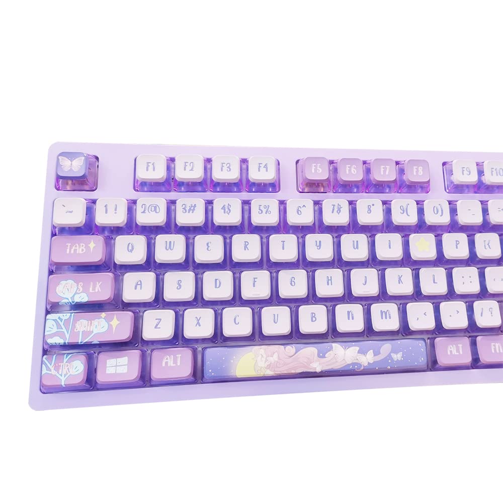 Amazon.com: PBT Pudding Keycaps, Purple Moon Theme Keycaps, 121 Keys ...