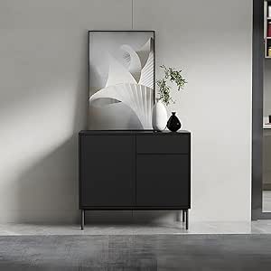 Amazon.com - Modern Black Sideboard Cabinet Wooden Kitchen Buffet Table ...